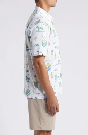 SWANNIES Jerry Icon Print Performance Golf Polo