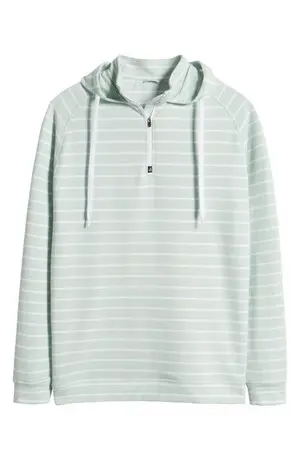 SWANNIES Dalton Quarter-zip Striped Hoodie - Surf Spray