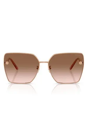 Versace 63mm Oversize Square Sunglasses - Rose Gold