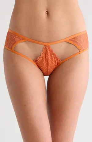 HAUTY Playing Koi Cutout Lace Thong - Orange