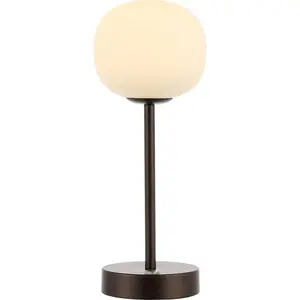 JONATHAN Y Natalia Modern Farmhouse Iron Rechargeable Integrated Portable Led Table Lamp - Oil Rubbed Bronze