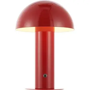 JONATHAN Y Boletus Contemporary Bohemian Rechargeable/cordless Iron Integrated Portable Led Mushroom Table Lamp - Red