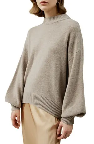 Lilysilk Drop Shoulder Wool-cashmere Sweater - Beige/khaki