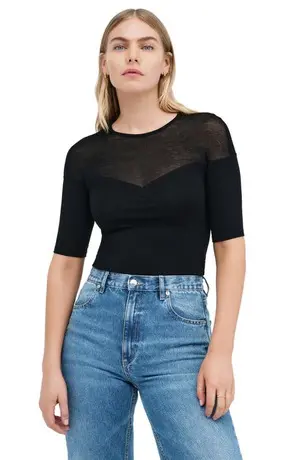 MARCELLA Adeline Mixed Media Top