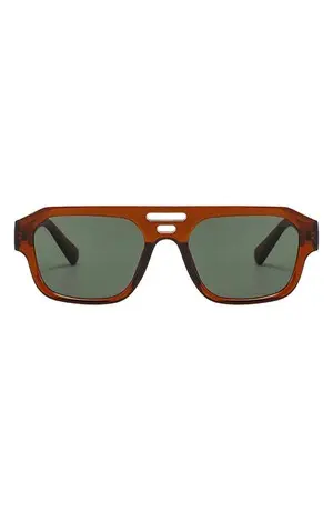 FIFTH & NINTH Alix Polarized Aviator Sunglasses - Brown/olive