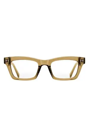 FIFTH & NINTH Cove Rectangular Blue Light Blocking Glasses - Transparent Olive
