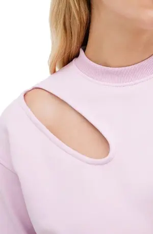 MARCELLA Bartlett Cutout Cotton Sweatshirt - Pink