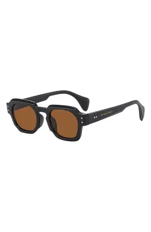 FIFTH & NINTH Echo Polarized Rectangle Sunglasses - Black/brown