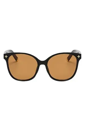 FIFTH & NINTH Cara Round Sunglasses - Black/brown
