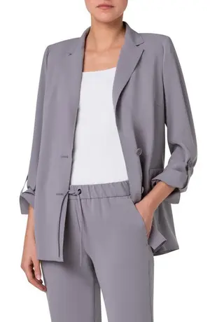 Akris Roll Tab Cuff Boyfriend Blazer