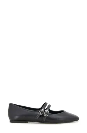 KENNETH COLE Jasmine Mary Jane Flat - Black Leather