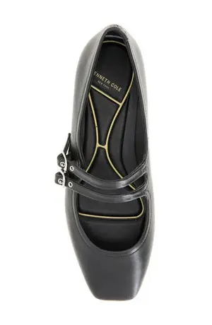 KENNETH COLE Jasmine Mary Jane Flat - Black Leather