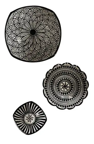 VERVE CULTURE Moroccan Ceramic Nesting Bowls - Black