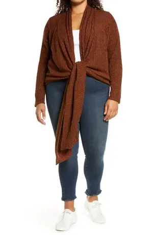 Loveappella Tie-front Cardigan - Rust
