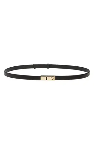FERRAGAMO Hug Gancio Expandable Leather Belt - Nero