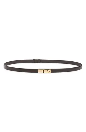 FERRAGAMO FERRAGAMO Hug Gancio Expandable Leather Belt Testa Di Moro
