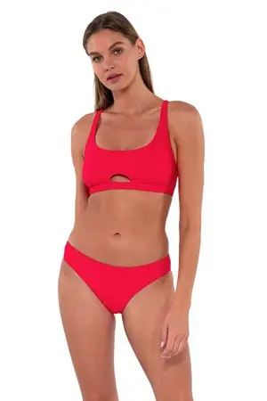 SUNSETS Brandi Bralette Bikini Top - Geranium