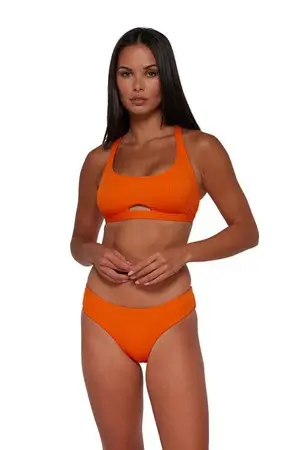 SUNSETS Sunsets Brandi Bralette Bikini Top Kumquat Sandbar Rib