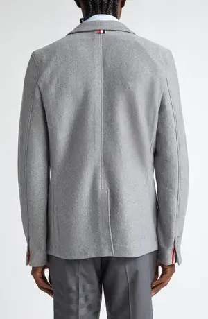 Thom Browne Double Face Knit Cotton Sack Jacket - Medium Grey