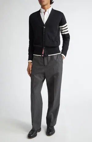 Thom Browne Virgin Wool Cardigan - Black