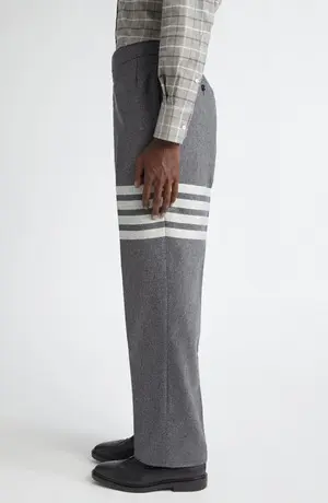 Thom Browne 4-bar Wool And Cashmere Trousers - Medium Grey
