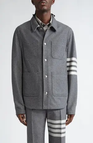 Thom Browne Wool-cashmere Utility Jacket - Medium Grey