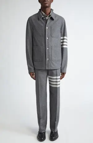 Thom Browne Wool-cashmere Utility Jacket - Medium Grey