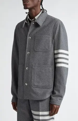 Thom Browne Wool-cashmere Utility Jacket - Medium Grey