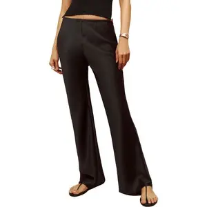 Women's Elastic Waist Satin Pants