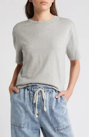 Rails Avery Cotton & Cashmere Crewneck Sweater - Heather Grey