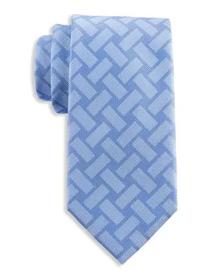 SYNRGY BY DXL Basketweave Geometric Neck Tie - Blue