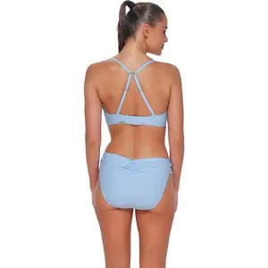 SUNSETS Unforgettable Shirred Bikini Bottom - Blue Whisper