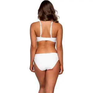 SUNSETS Unforgettable Shirred Bikini Bottom - White Lily