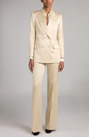 TOM FORD Double-breasted Silk & Wool Twill Blazer