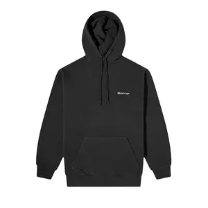 Balenciaga Corporate Logo Popover Hoodie - Black