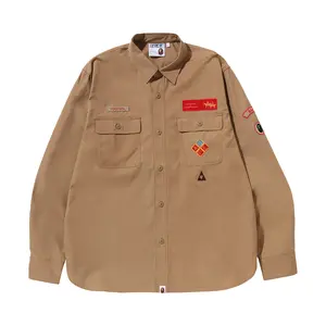 A BATHING APE Boyscout Relaxed Fit Shirt 'beige