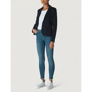 Whistles Slim-fit Cotton-jersey Jacket - Navy