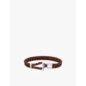 THOMAS SABO Logo-engraved Braided Bracelet - Silver & Leather
