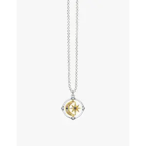 THOMAS SABO Star And Moon Pendant Necklace - 925 Silver & Cz
