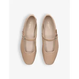 Le Monde Beryl Mary Jane Leather Flats - Beige