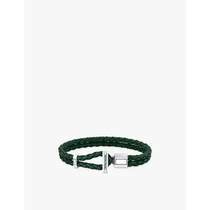 THOMAS SABO Logo-engraved Braided Bracelet - Silver & Leather