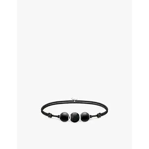 THOMAS SABO 925 Sterling Silver And Obsidian Beaded Bracelet - Textile & Obsidian