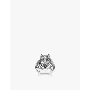 THOMAS SABO Rebel Wolf Signet Ring - 925 Blackened Silver