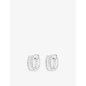 APM MONACO Pavé Mini Hoop Earrings - Silver
