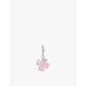 THOMAS SABO Four Leaf Clover Charm - Silver Cz & Enamel