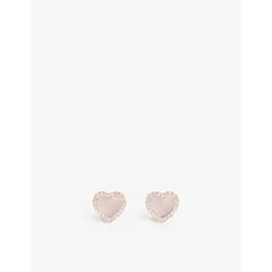 APM MONACO Heart-shaped Stud Earrings - Rose Gold