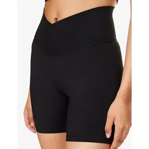 ADANOLA High-rise Wrap-over Crop Biker Shorts