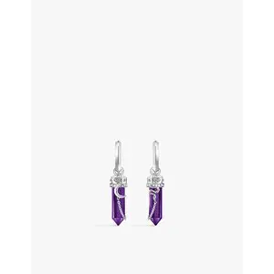 THOMAS SABO Chain-drop Sterling-silver And Imitation Amethyst Earrings