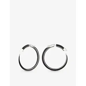 SHAUN LEANE Sabre Solis Sterling And Enamel Hoop Earrings - Silver