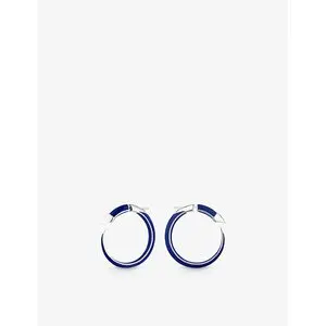 SHAUN LEANE Sabre Solis Enamel Hoop Earrings - Silver